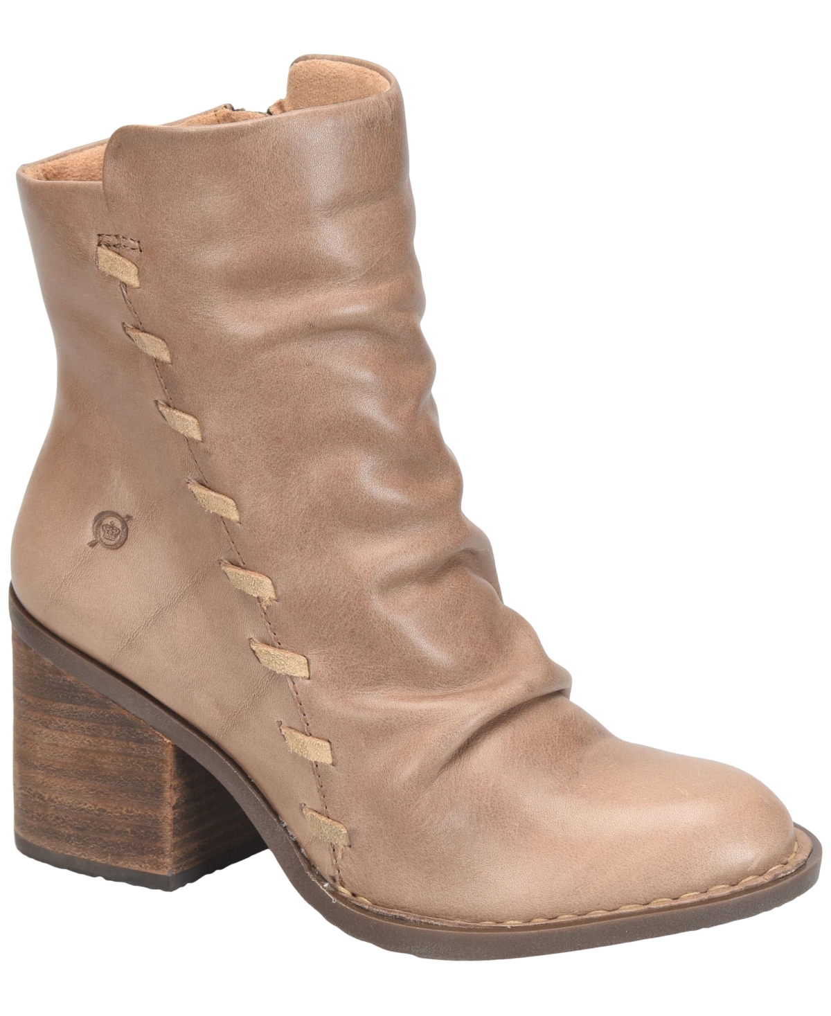Click here for Born Womens Toni Block Heel Booties - Light Brown prices