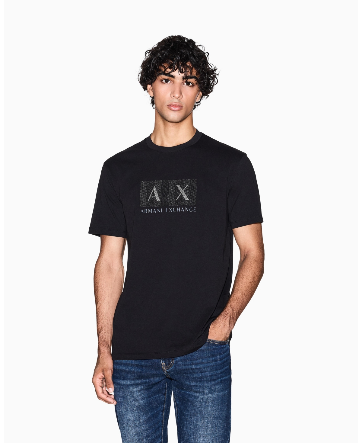 Click here for A|X Armani Exchange Mens Textured Grid Box T-Shirt... prices