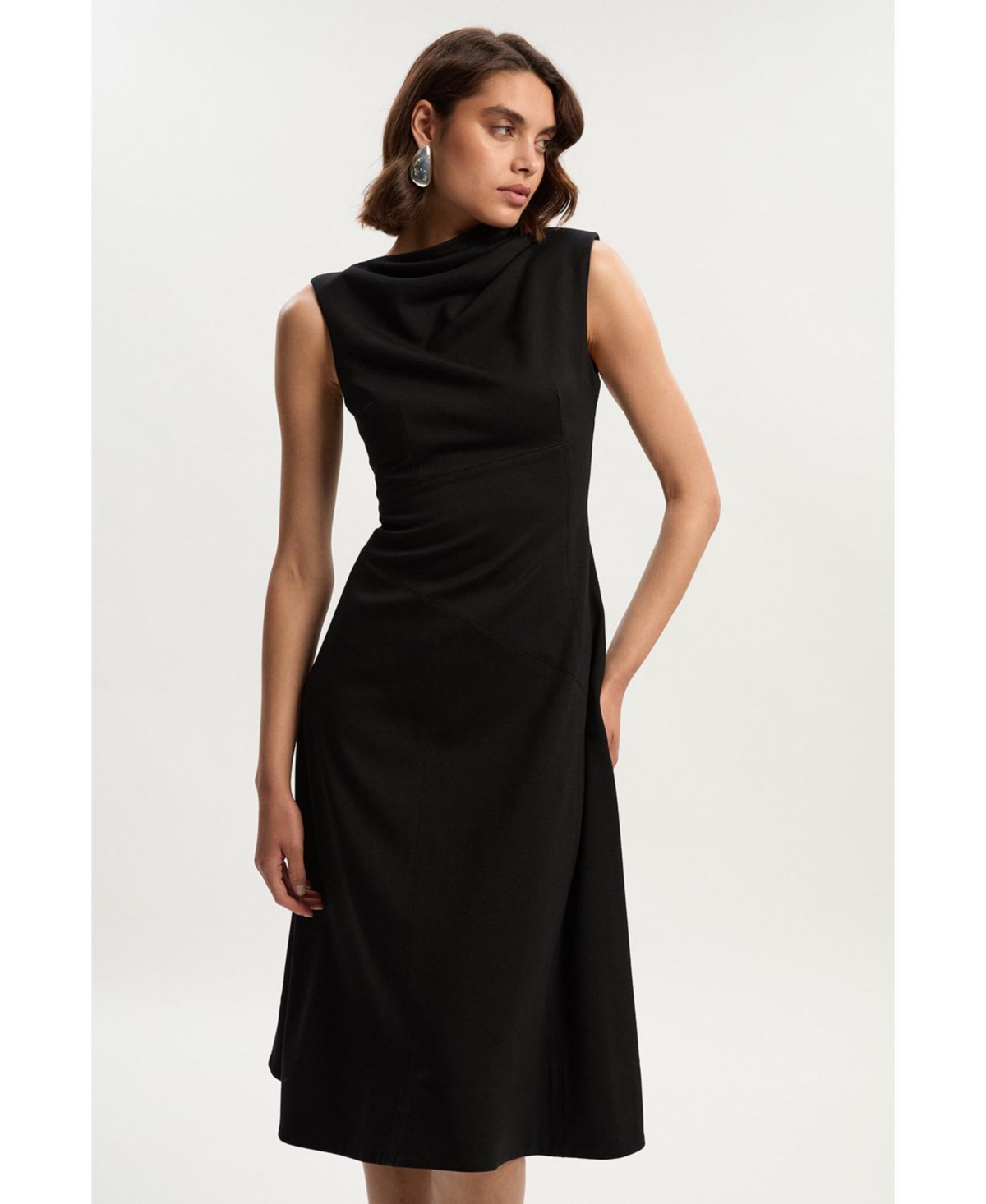 Click here for Karen Millen Womens Ponte Asymmetric Midi Dress -... prices
