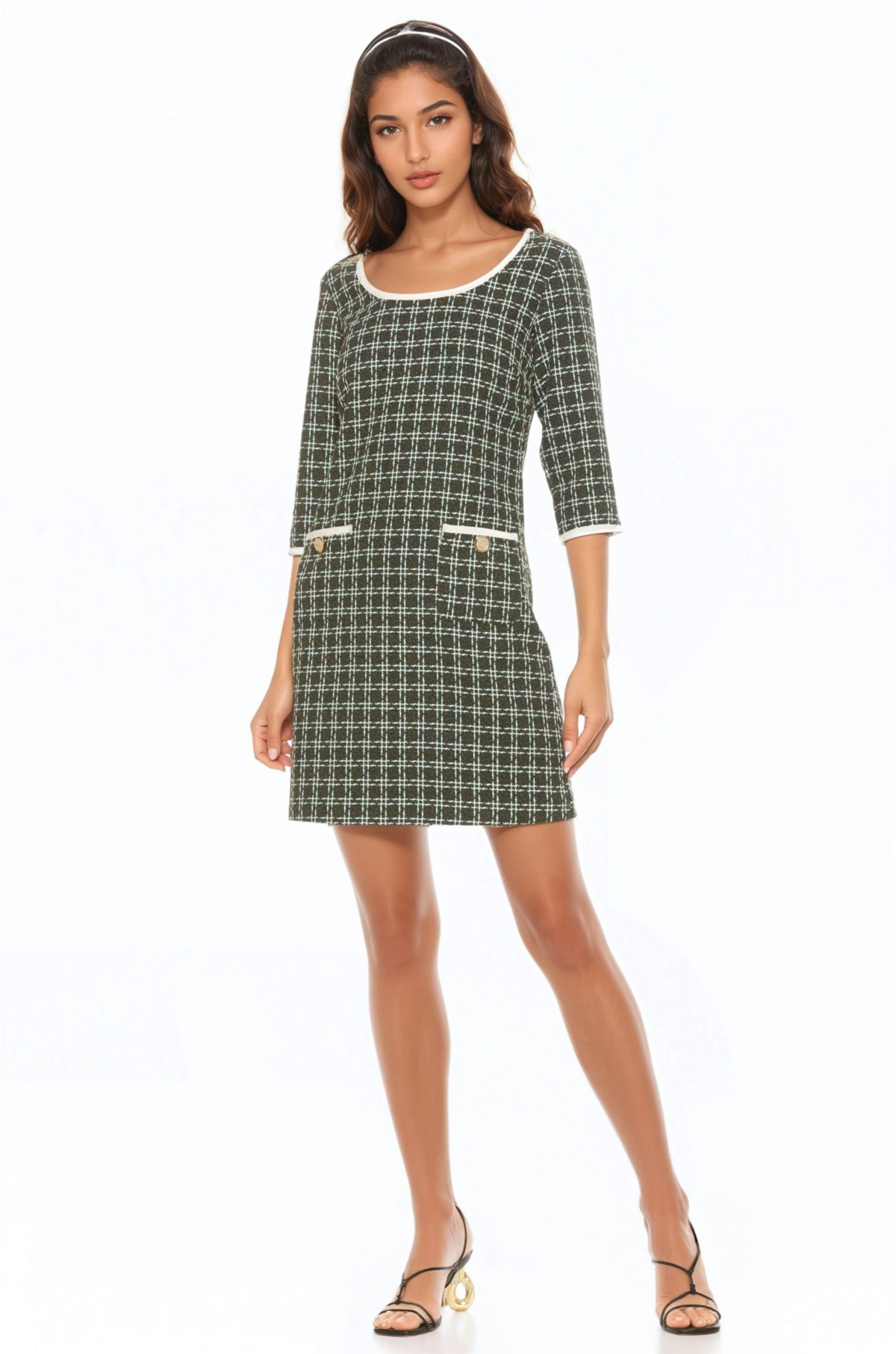 Click here for Alexia Admor Womens Orla Dress - Green plaid prices