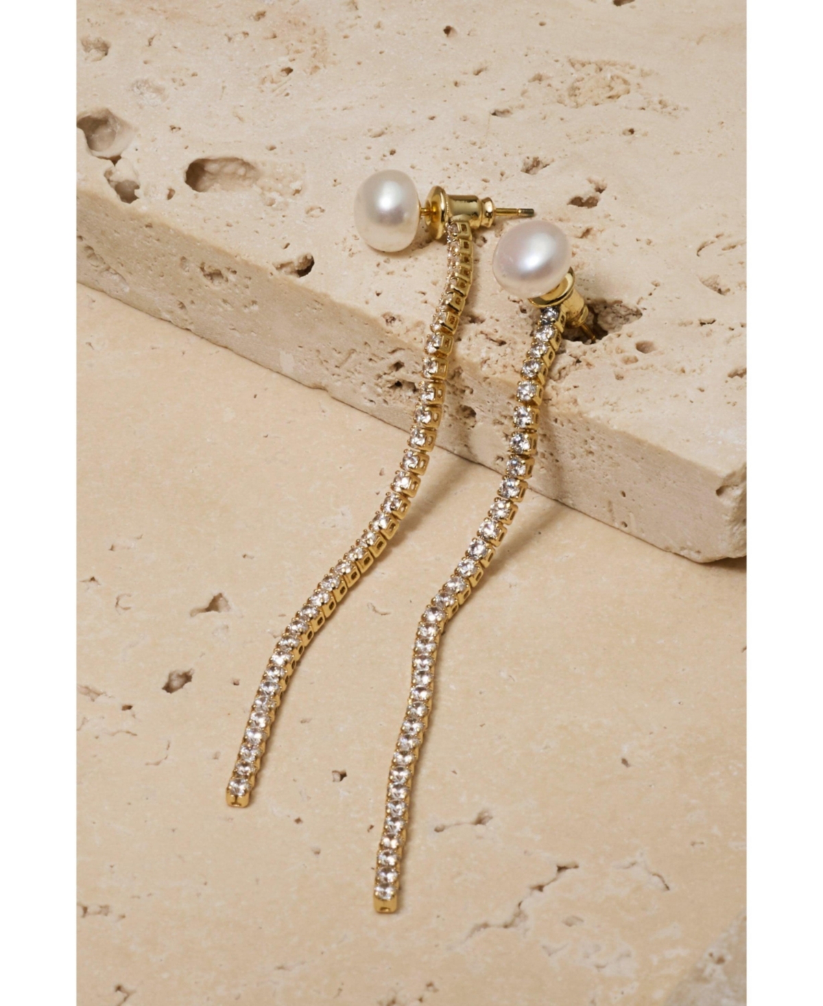 Click here for Untamed Petals Ventana Crystal Chain Earrings - Go... prices