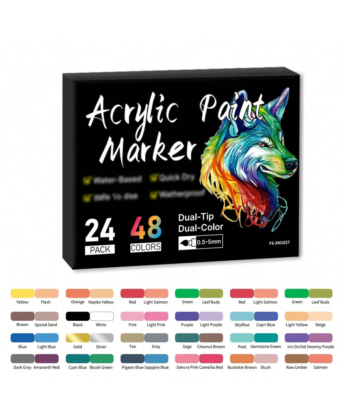 Click here for Htutwoo 48 Colors Markers Double Headed School Bac... prices