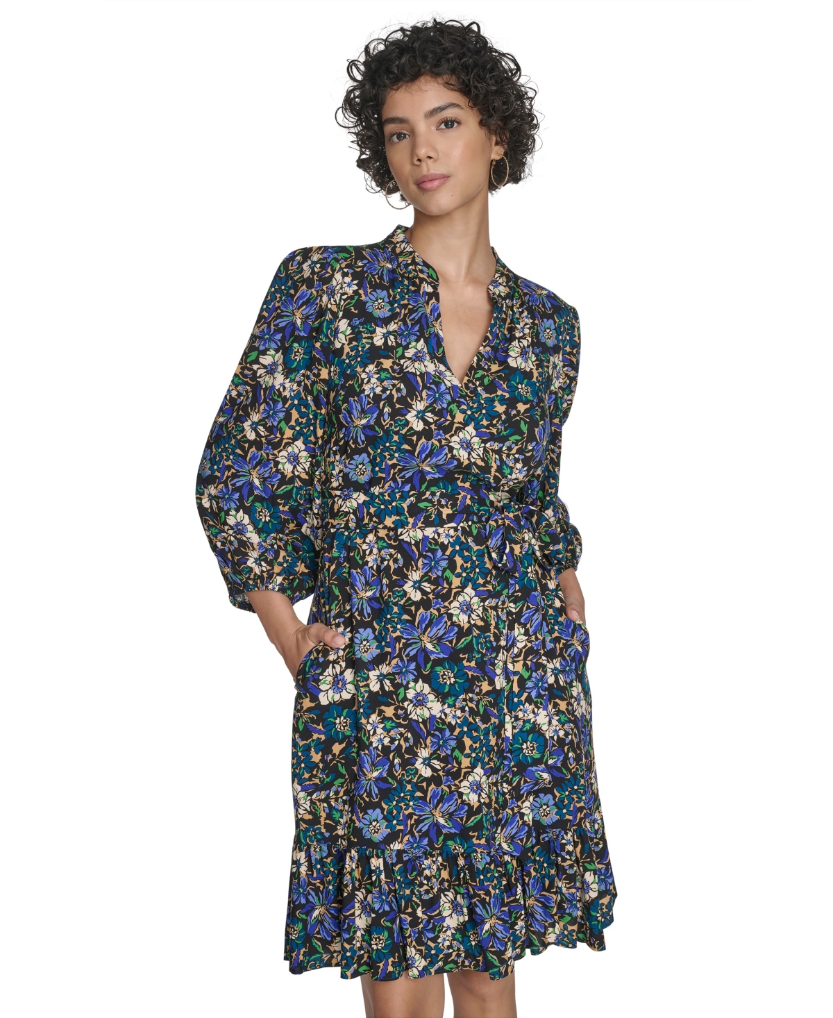 Click here for Jessica Howard Womens Balloon Sleeve Sash Dress -... prices