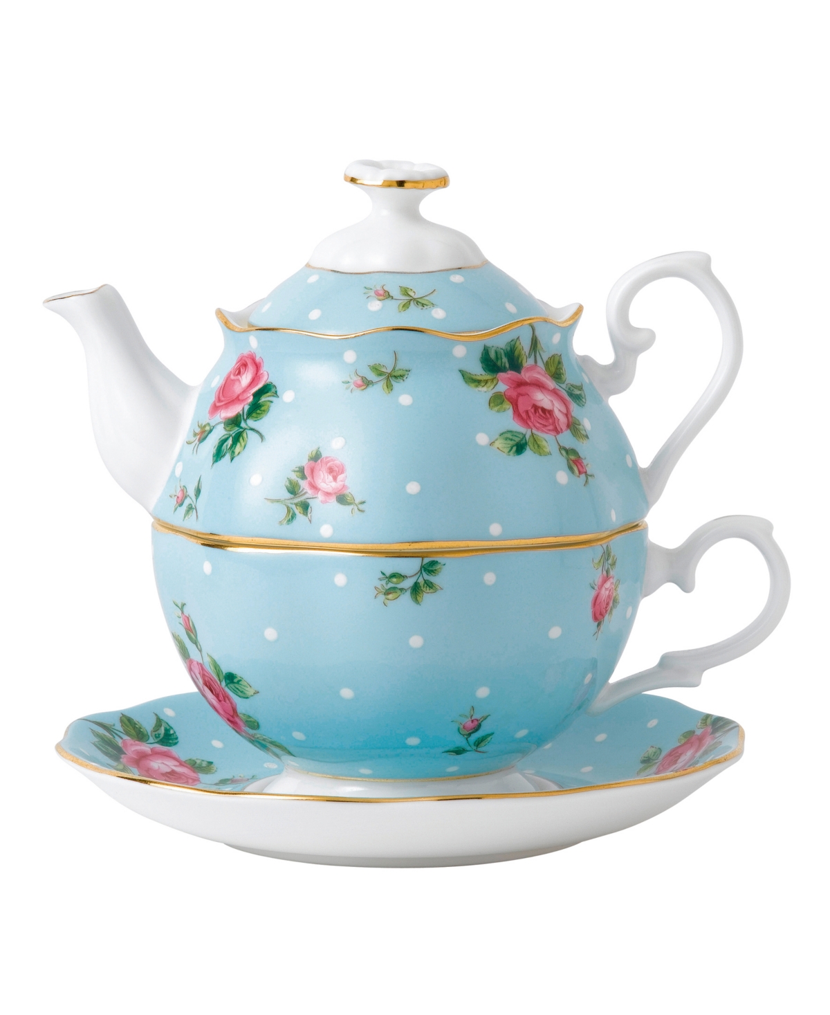 Click here for Royal Albert Polka Blue Tea For One Set - Blue prices