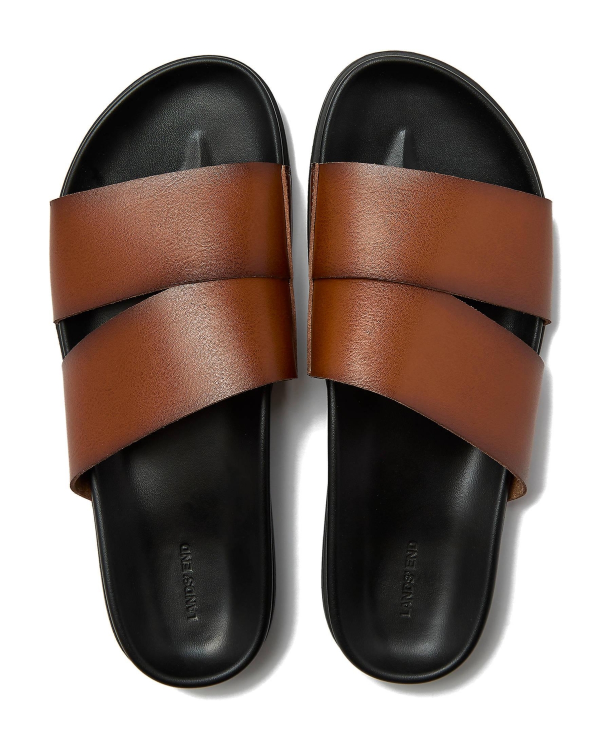 Click here for Lands End Mens Comfort Slide Sandals - Rustic brow... prices