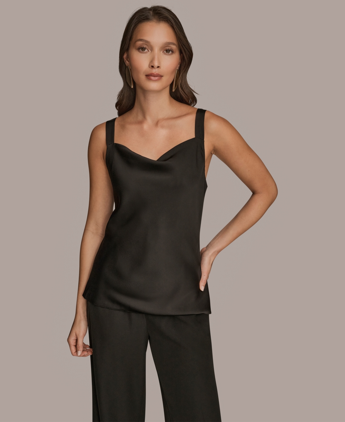 Click here for Donna Karan New York Womens Silk Cowl Neck Sleevel... prices