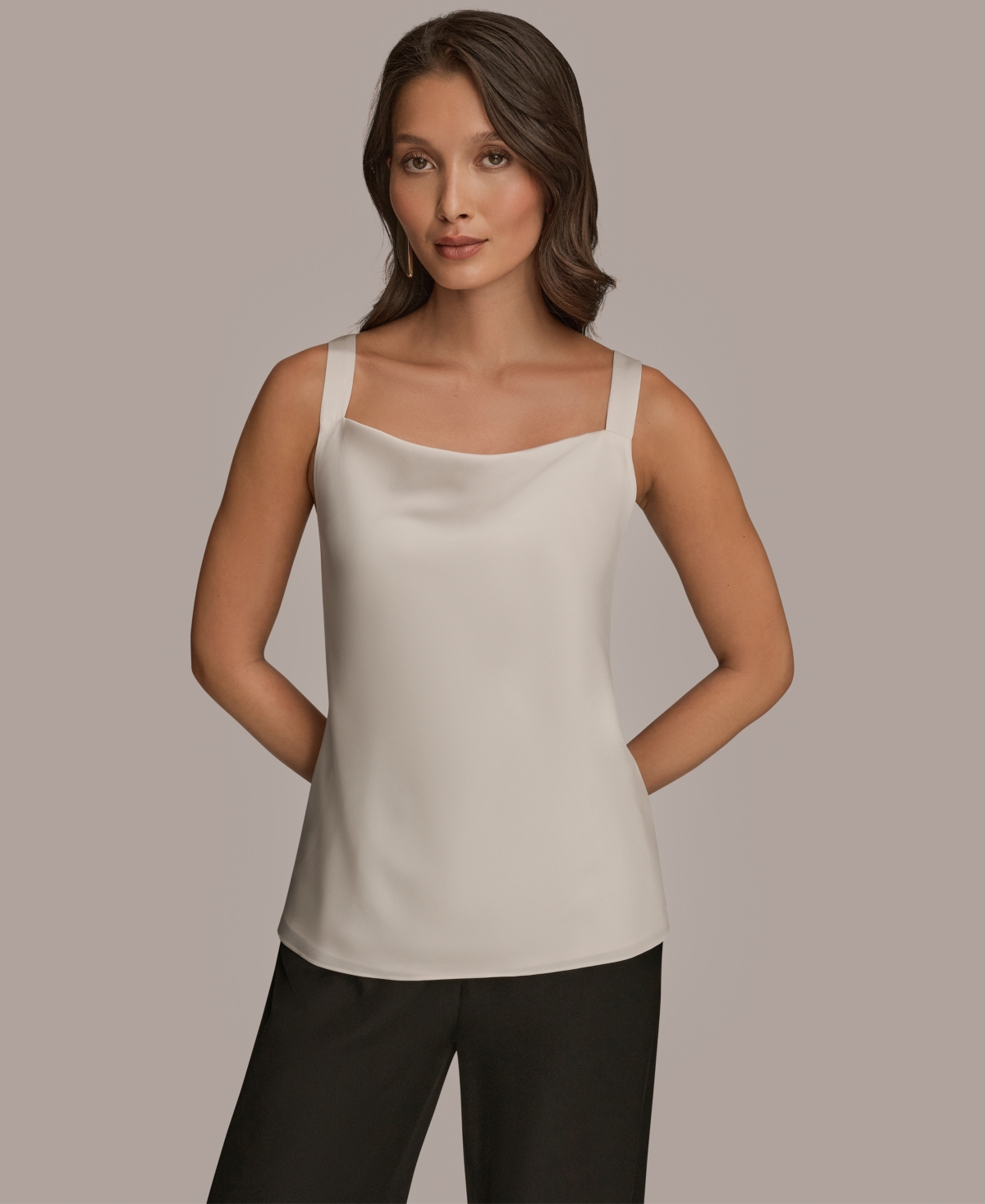 Click here for Donna Karan New York Womens Silk Cowl Neck Sleevel... prices