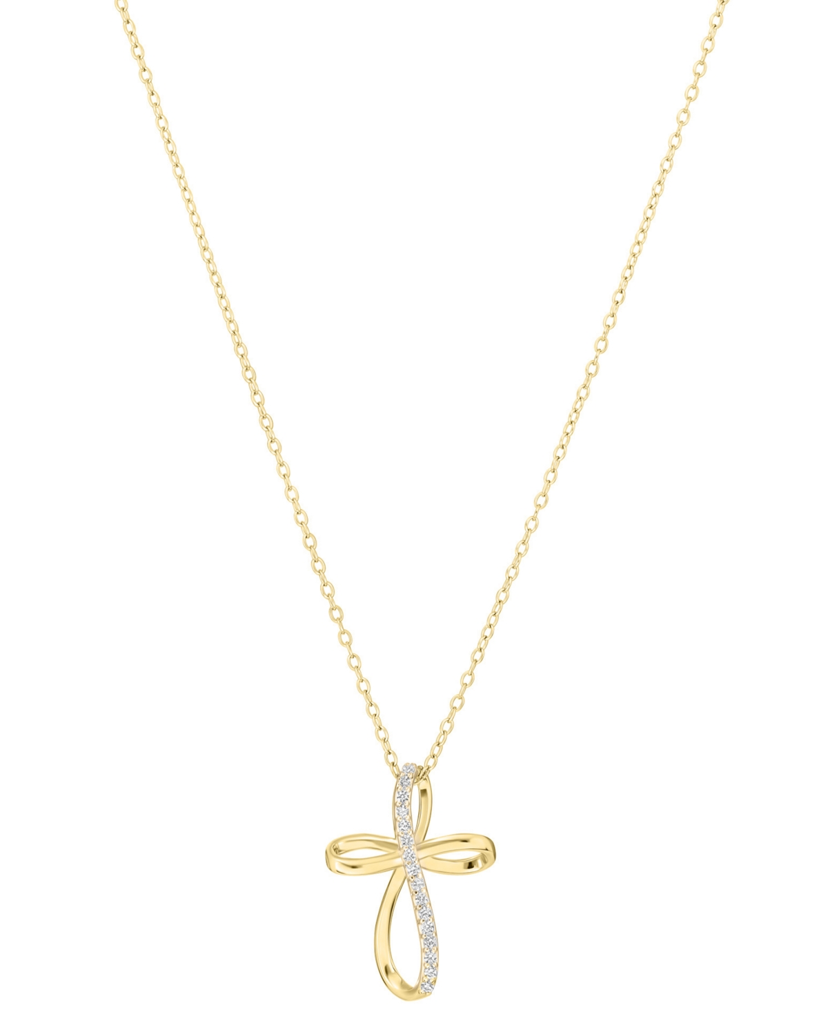 Click here for Macys Cubic Zirconia Cross Necklace (0.14 ct. t.w.... prices