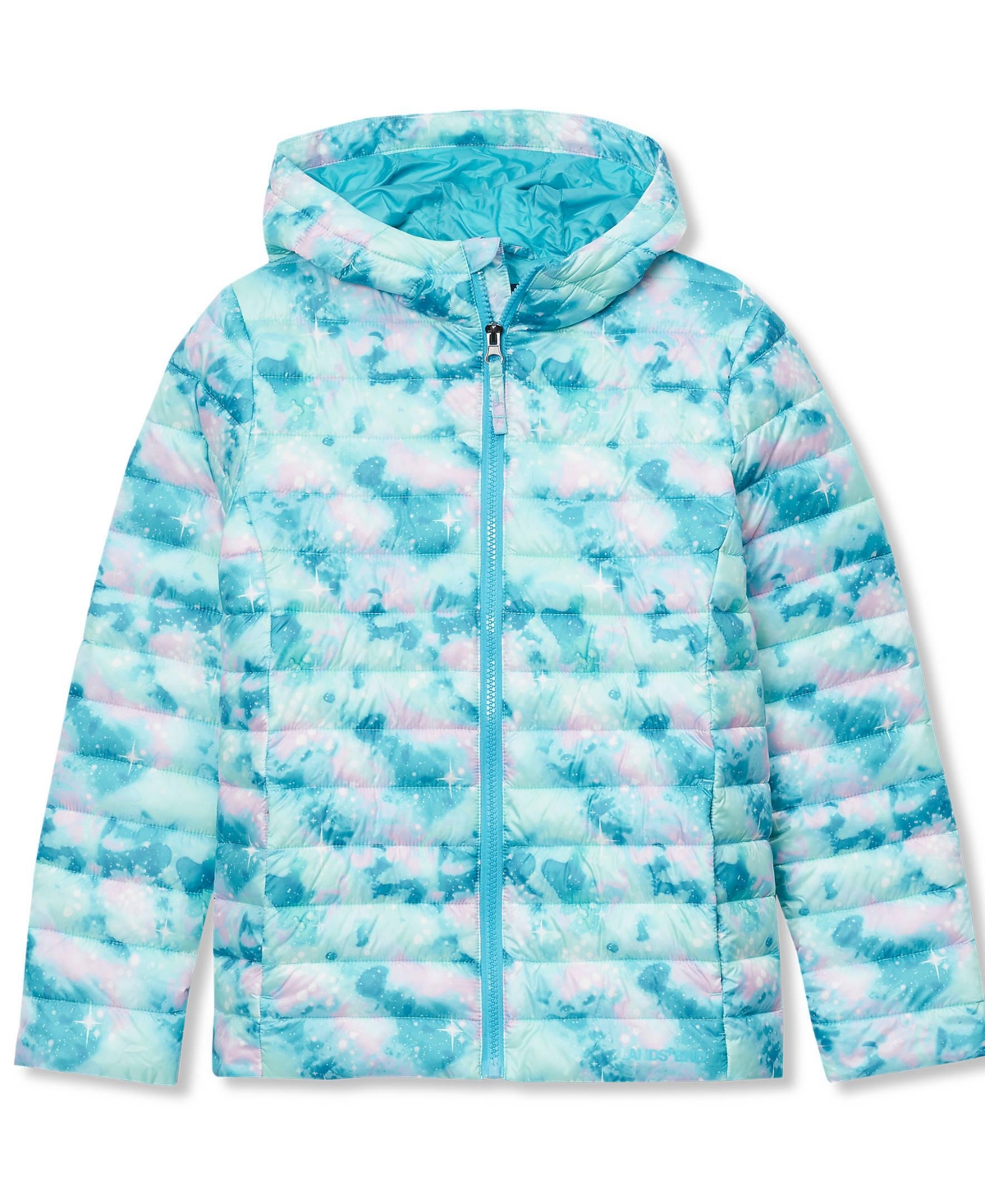 Click here for Lands End Girls Insulated Hooded Jacket - Aqua gli... prices