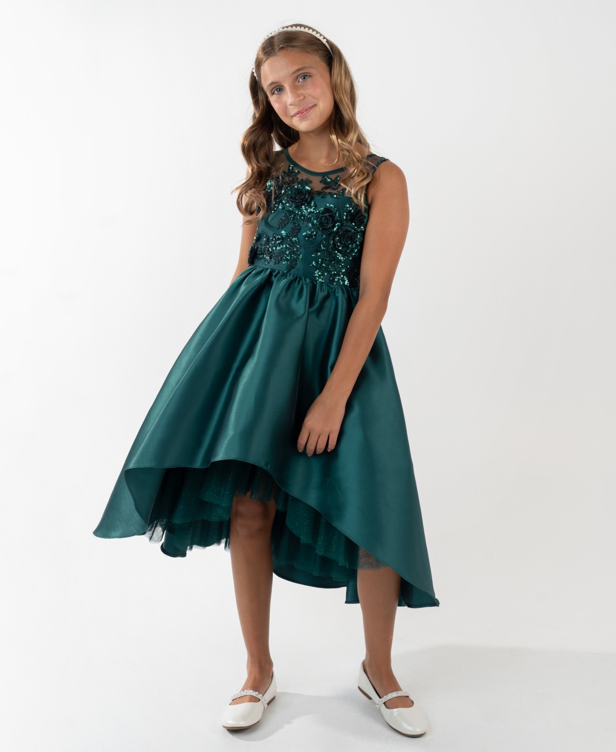 Click here for Rare Editions Girls 7-16 Sequin Applique Illusion... prices