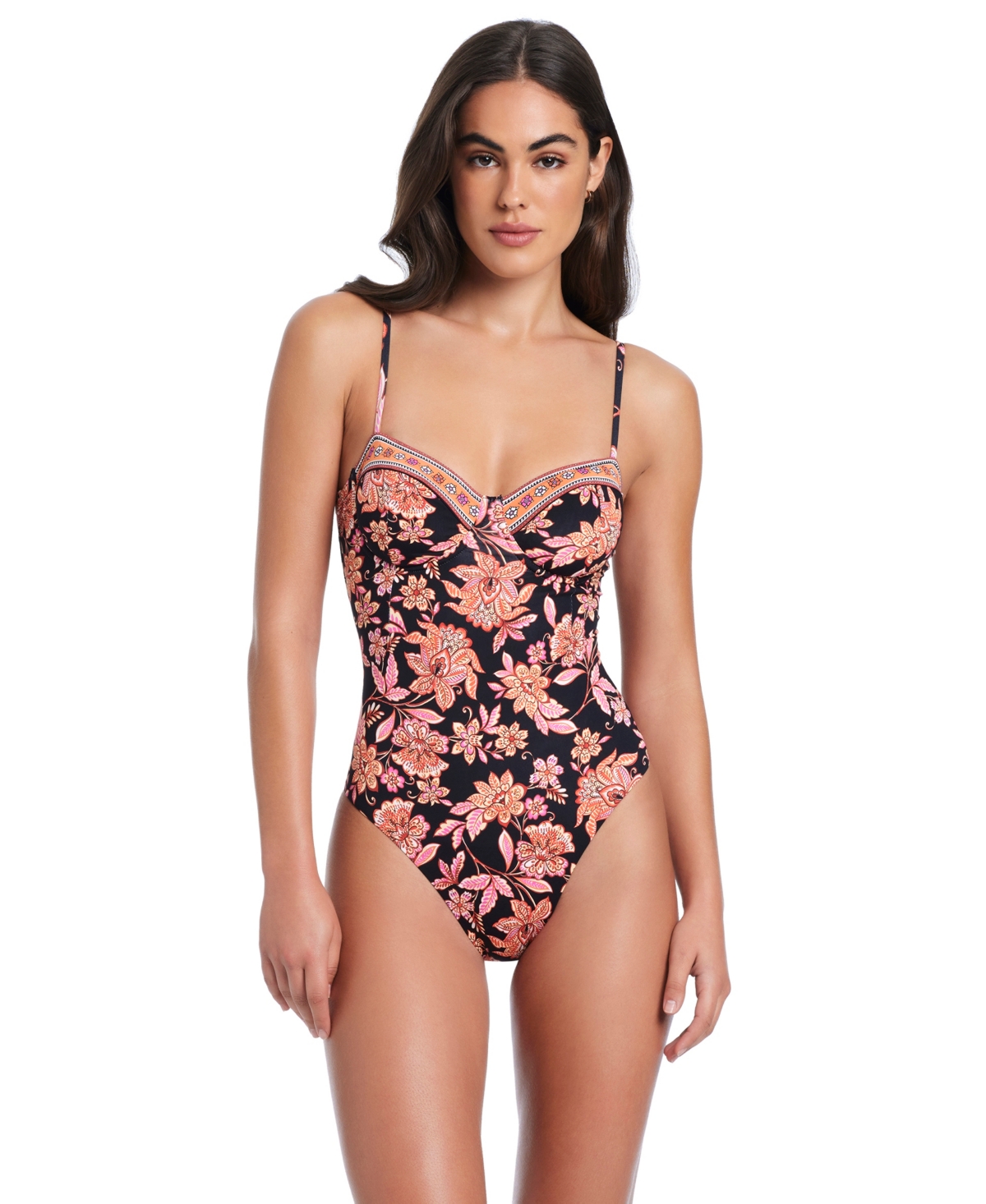 Click here for Red Carter Womens Sweetheart Neck One-Piece Swimsu... prices