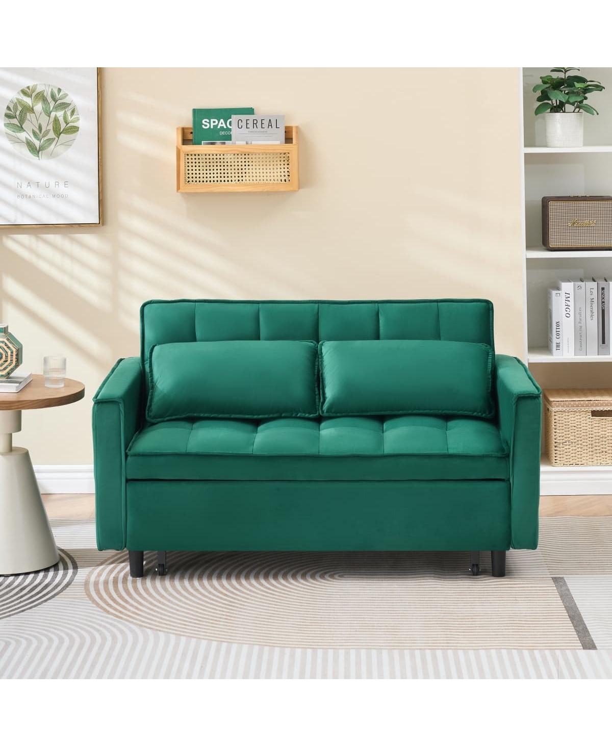 Click here for Maison Boucle Velvet Loveseat Sofa Bed with Pull-O... prices