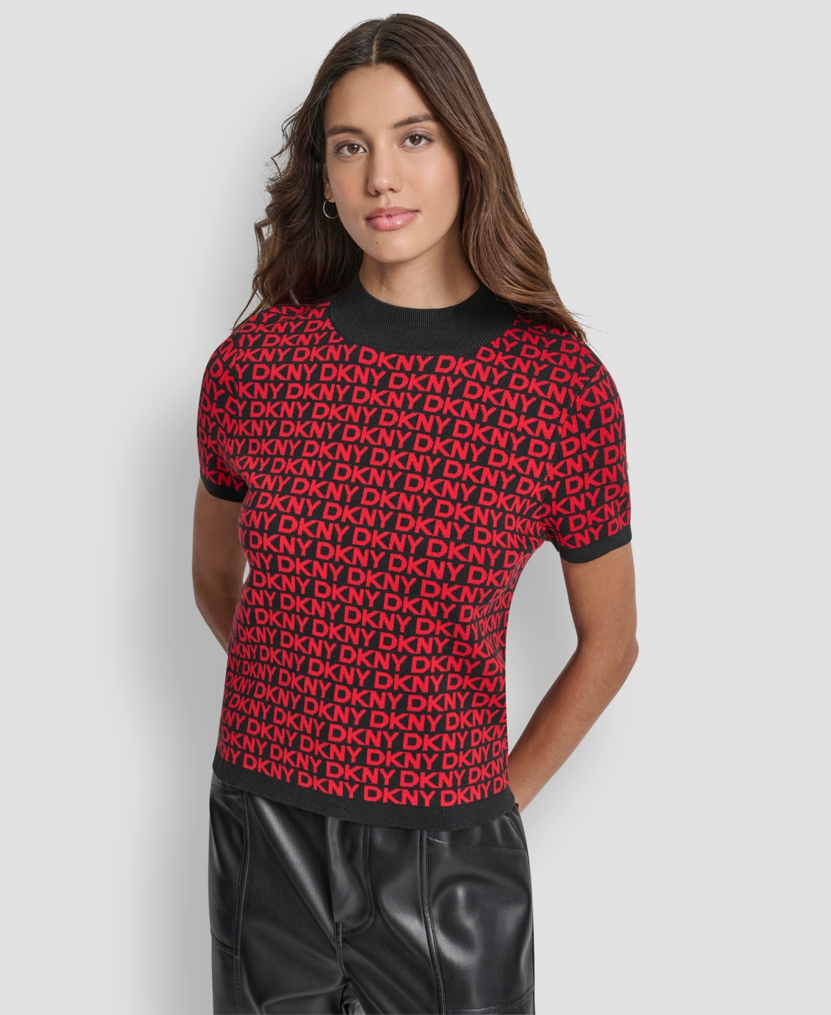 Click here for Dkny Jeans Petite Short Sleeves Sweater - Black Ci... prices