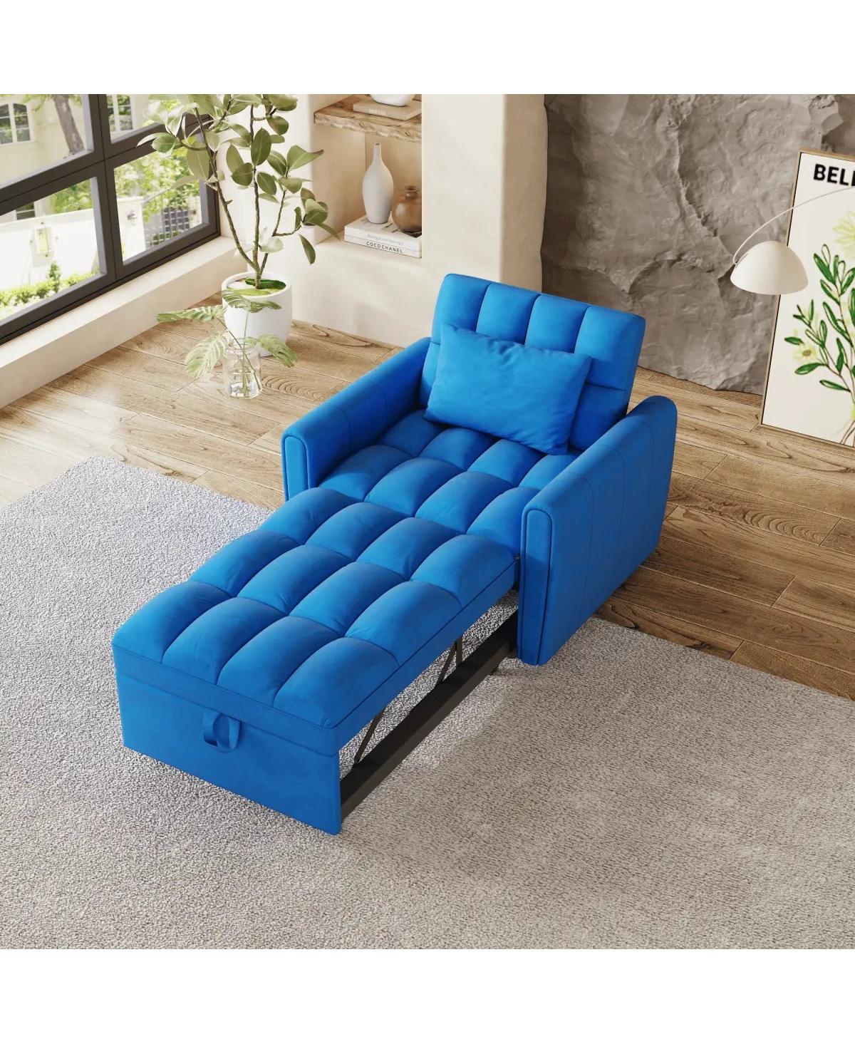 Click here for Maison Boucle Velvet Sleeper Chair Bed  3-Position... prices