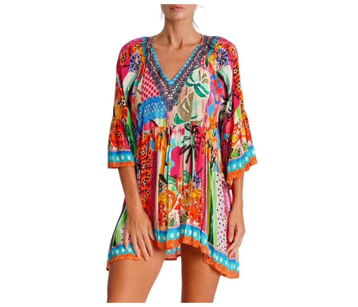 Click here for La Moda Clothing Womens Multicolor Mini Dress with... prices