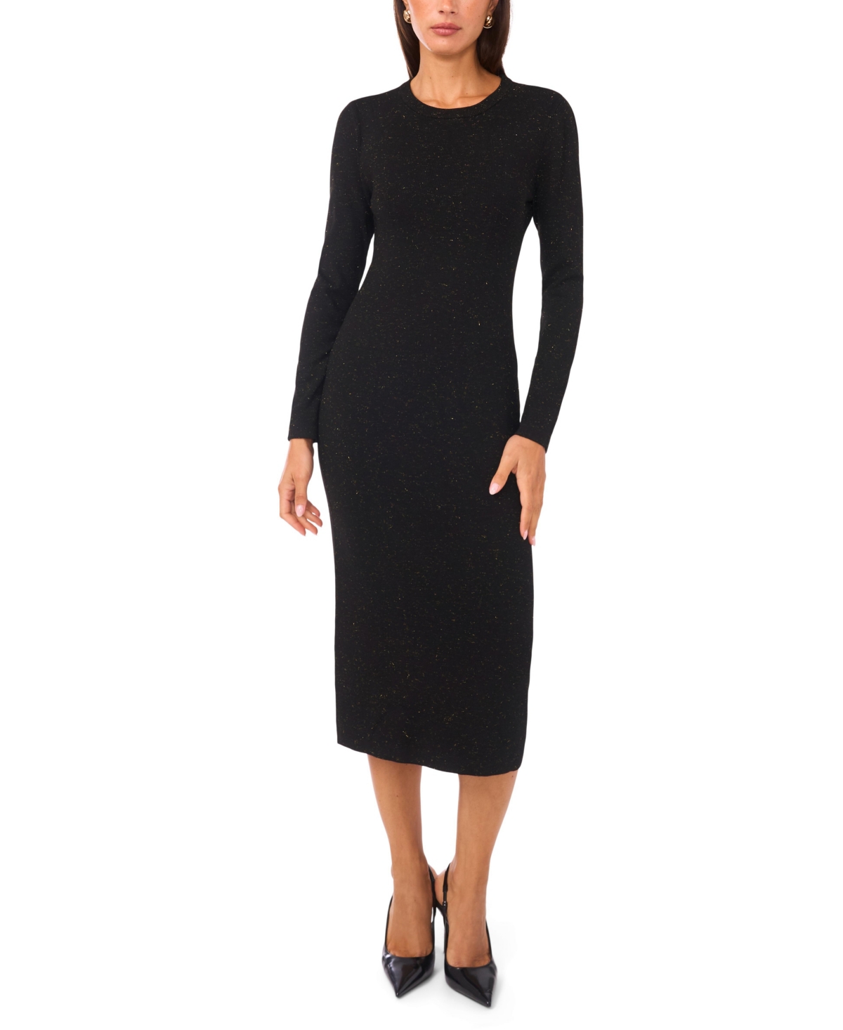 Click here for Vince Camuto Womens Ribbed Long Sleeves Midi Dress... prices