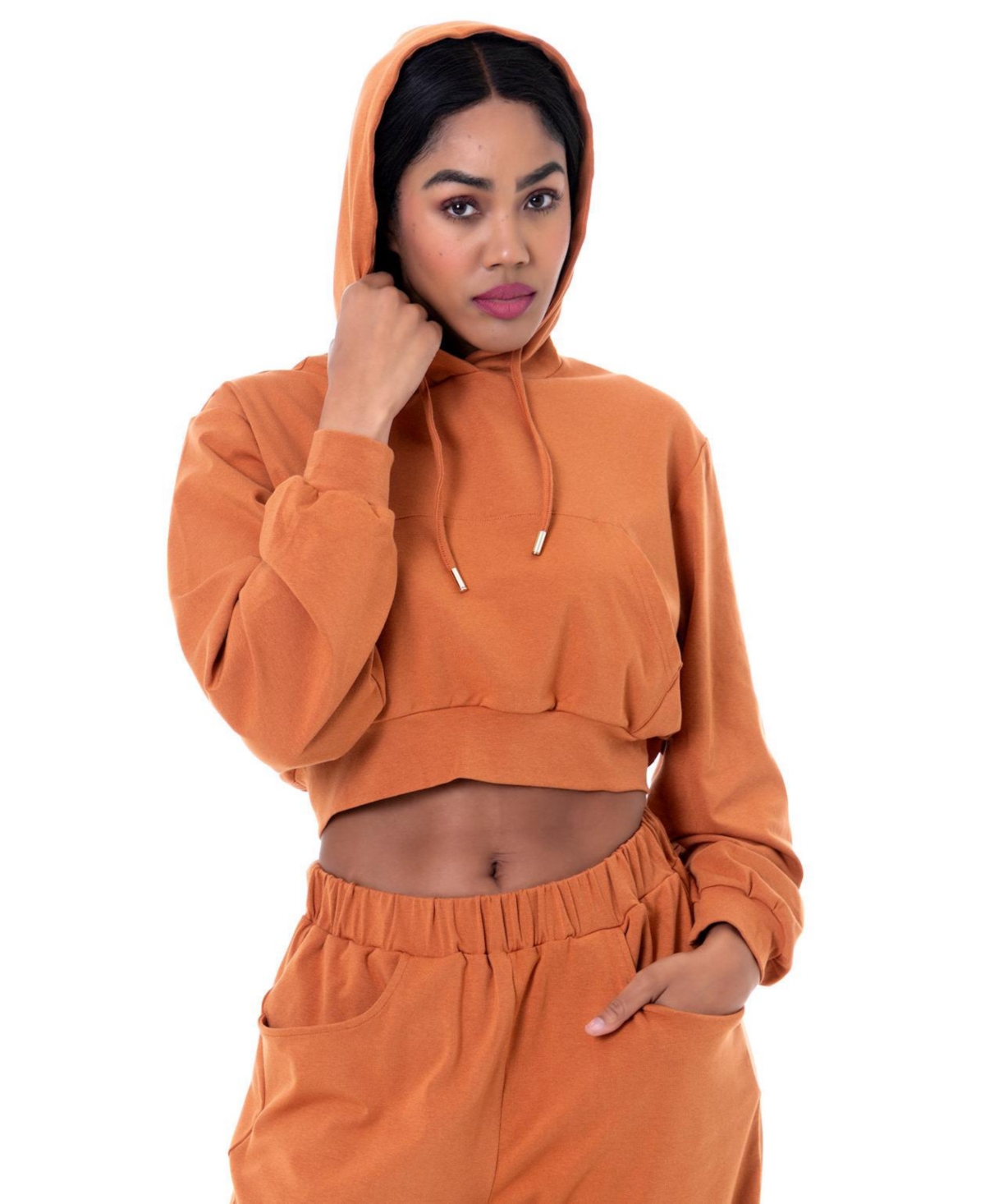Click here for Dai Moda Womens Toni Oversized Crop Hoodie - Sugar... prices