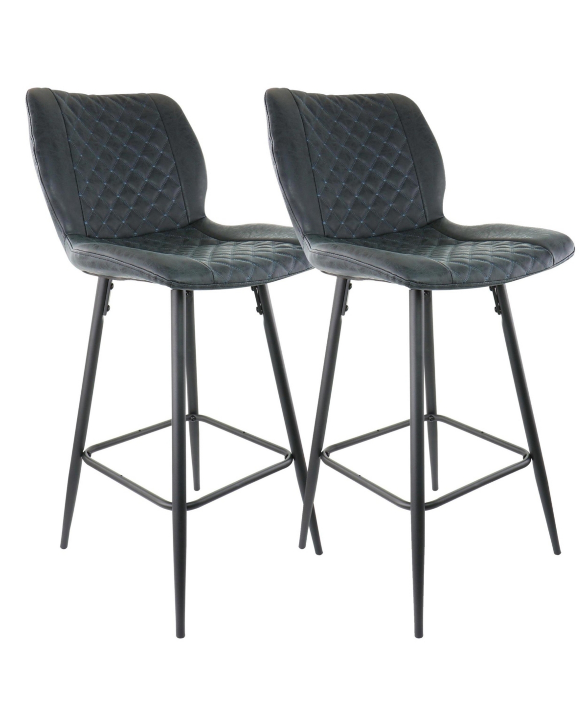 Click here for Elama 2 Piece Diamond Stitched Faux Leather Bar Ch... prices