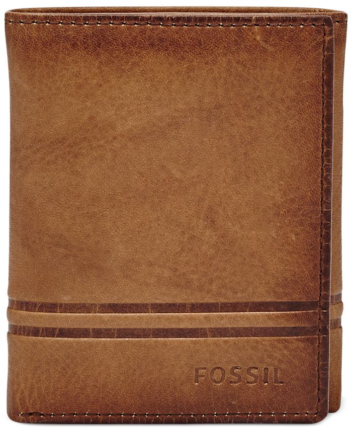 Fossil Men's Watts Leather Trifold Wallet - Macy's