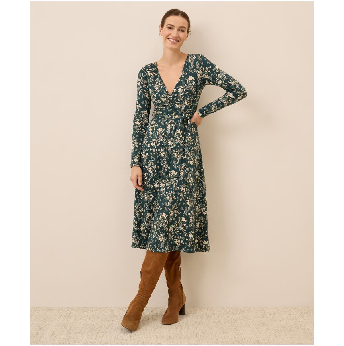 Click here for Pact Womens Organic Cotton Fit & Flare Faux Wrap D... prices