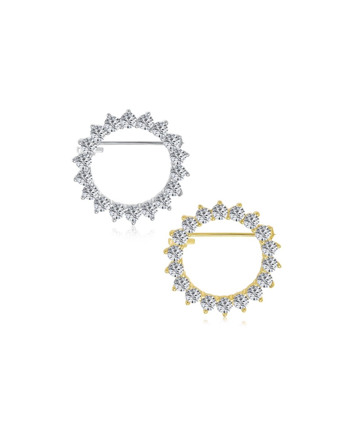 Click here for Bling Jewelry Set of 2 Marquise Cz Circle Brooch P... prices