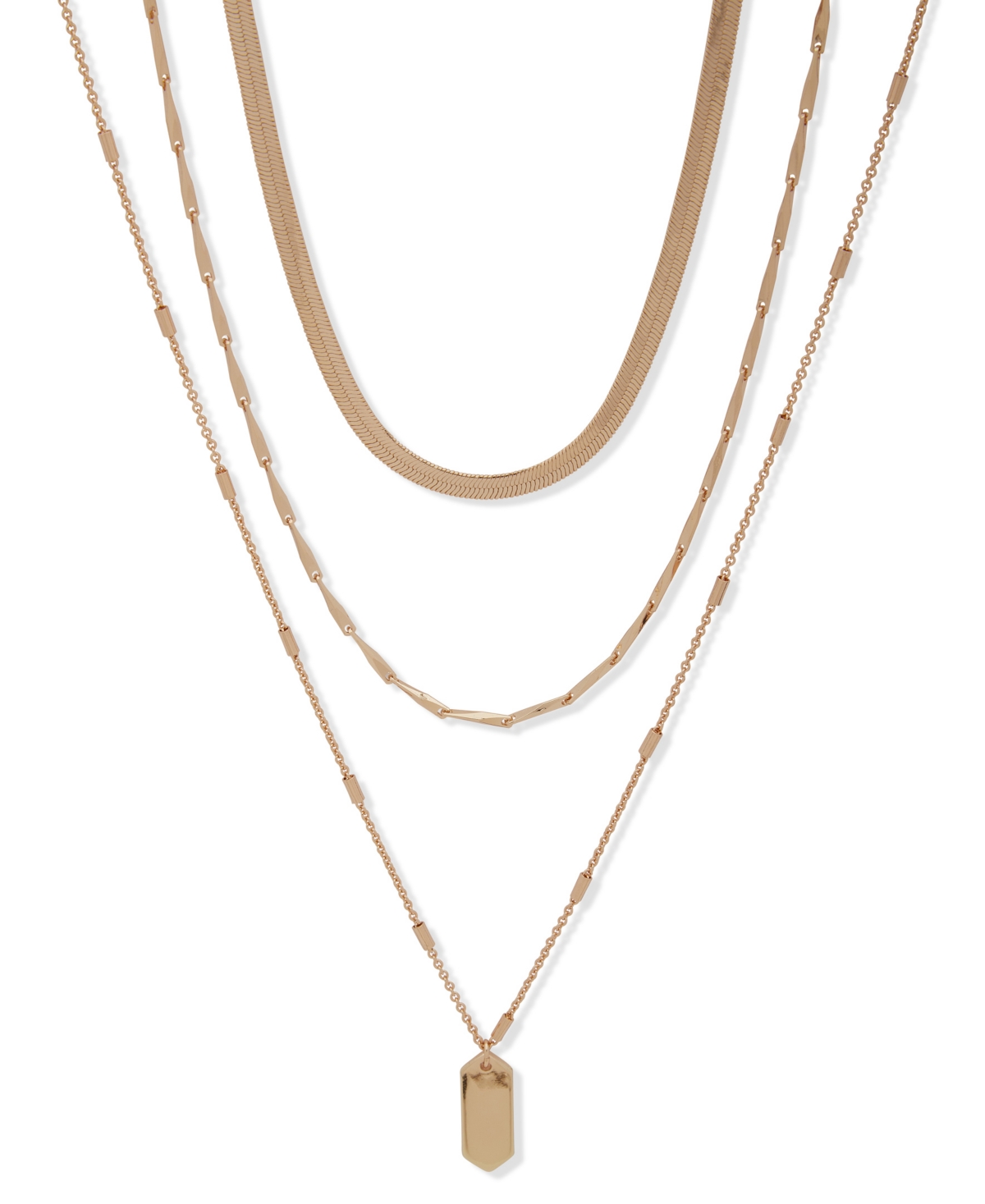 Click here for Nine West Gold-Tone Three-Row Extendable Drop Pend... prices
