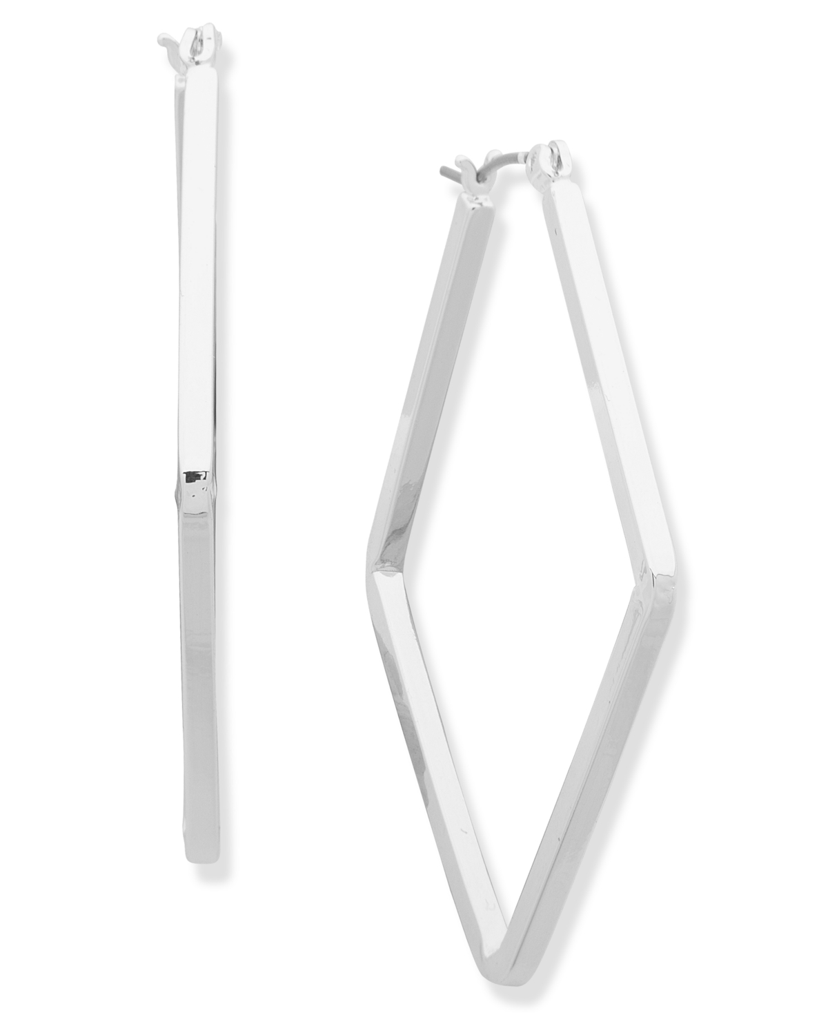 Click here for Nine West Silver-Tone Square Hoop Earrings - Silve... prices