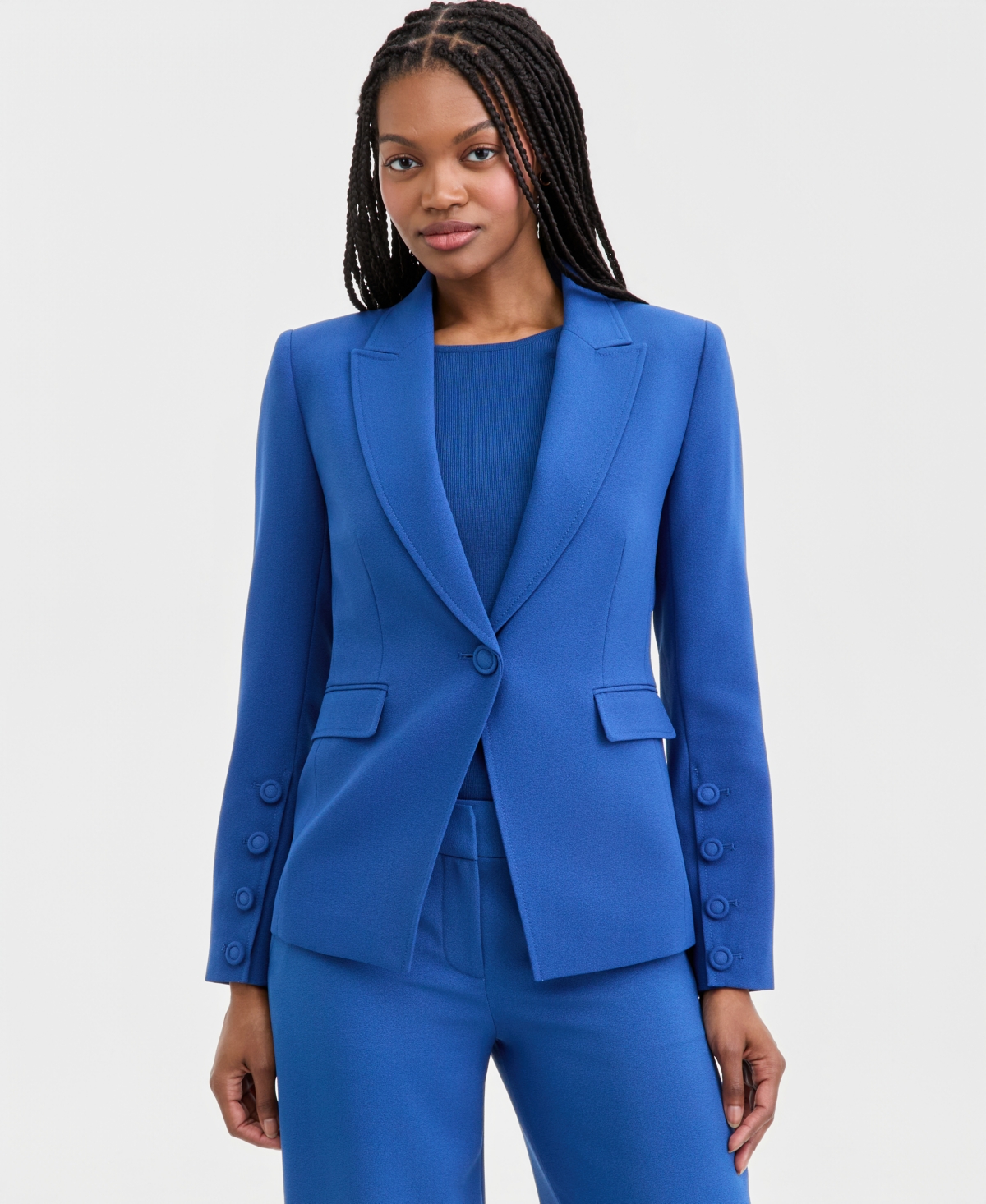 Click here for Tahari Asl Womens Peak Lapel One-Button Jacket - R... prices