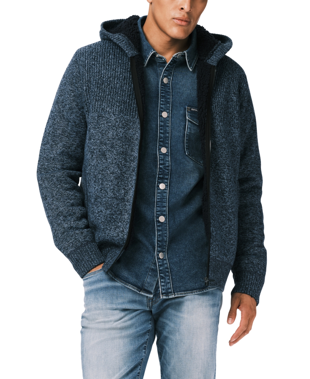 Buffalo David Bitton Mens Walmick Full-Zip Hooded Jacket - Mirage