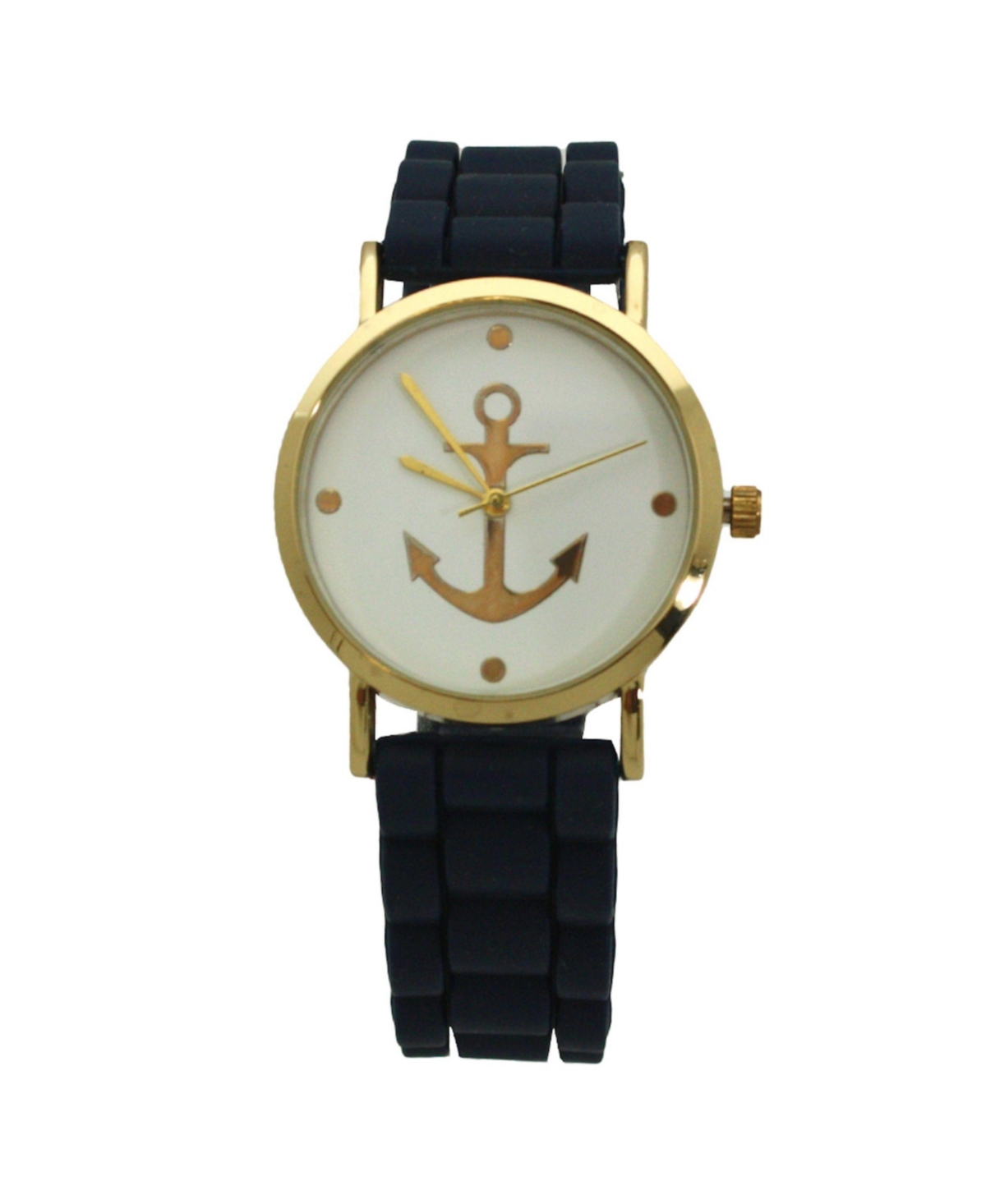 Click here for Navy Anchor Emblem Silicone Band Watch - Navy prices