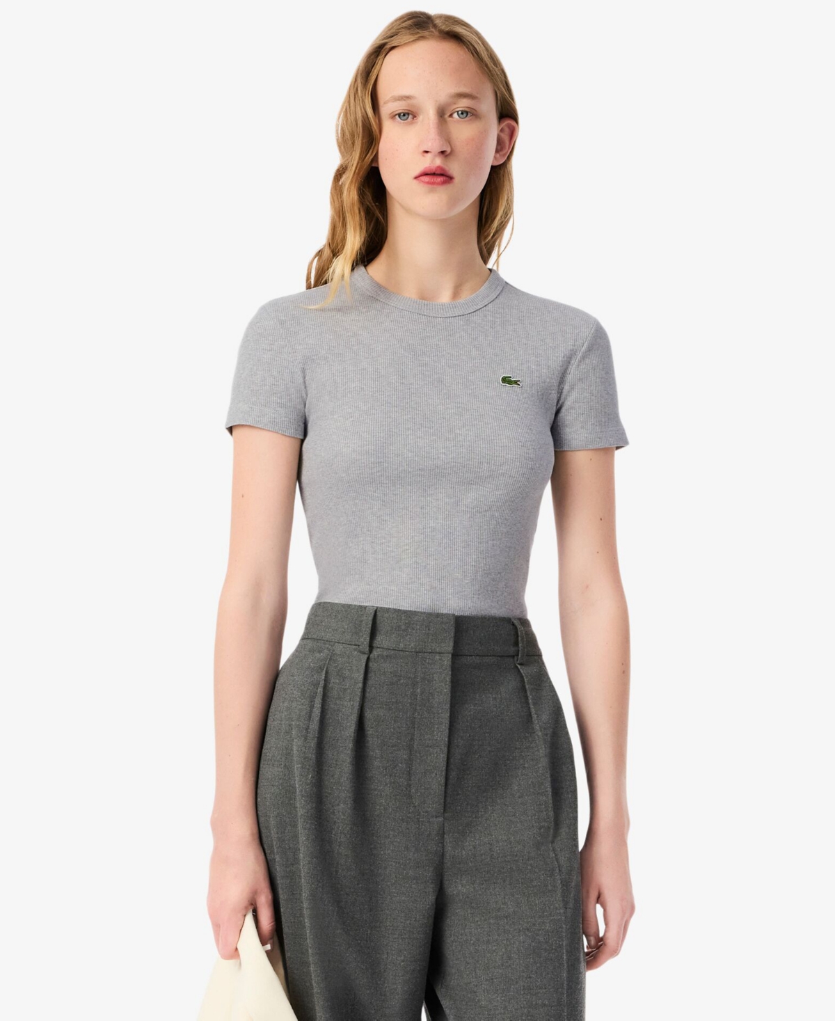 Click here for Lacoste Usa Womens Cotton Slim-Fit Crewneck Tee -... prices