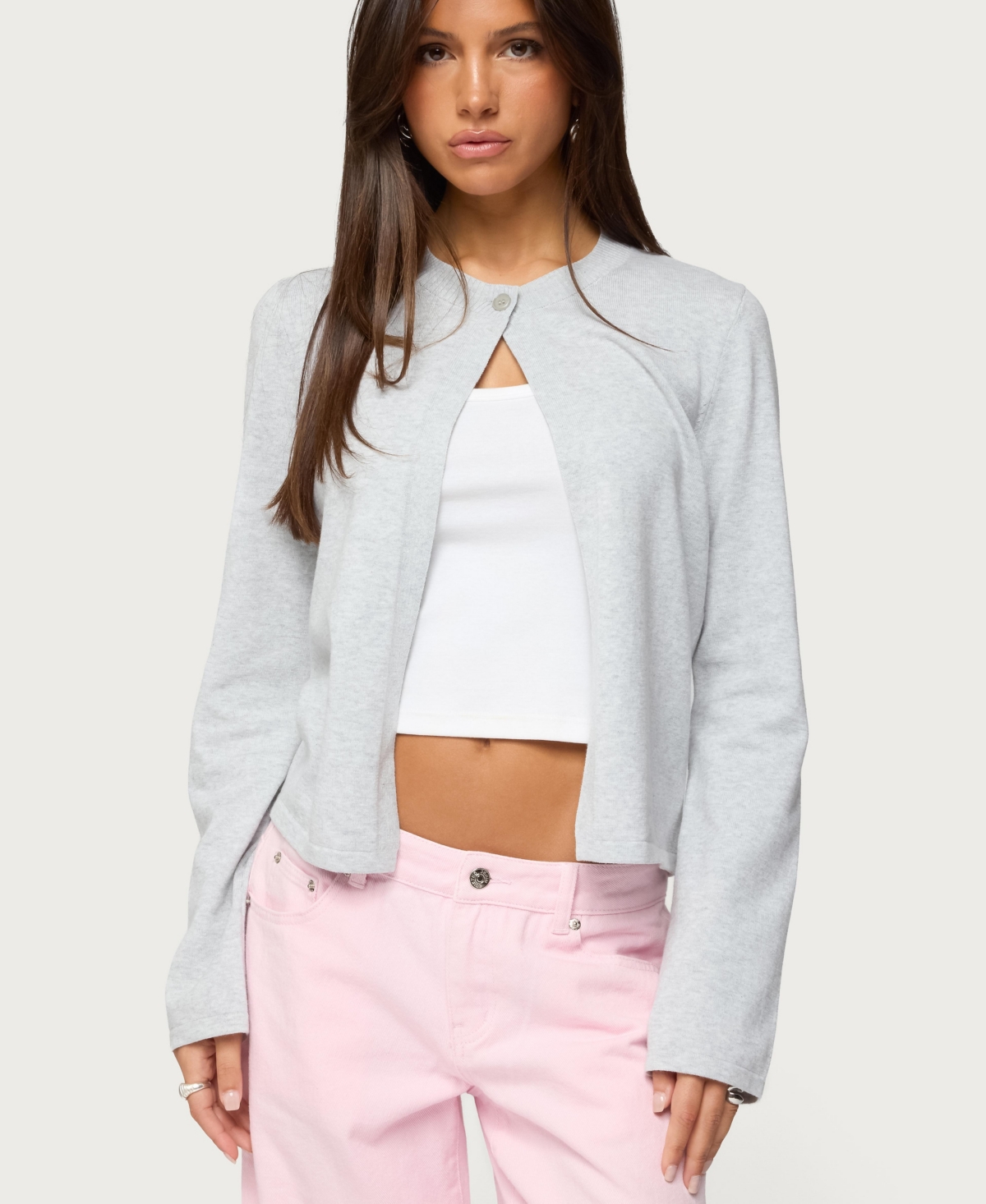 Click here for Edikted Womens Jenie Split Front Knit Cardigan - G... prices