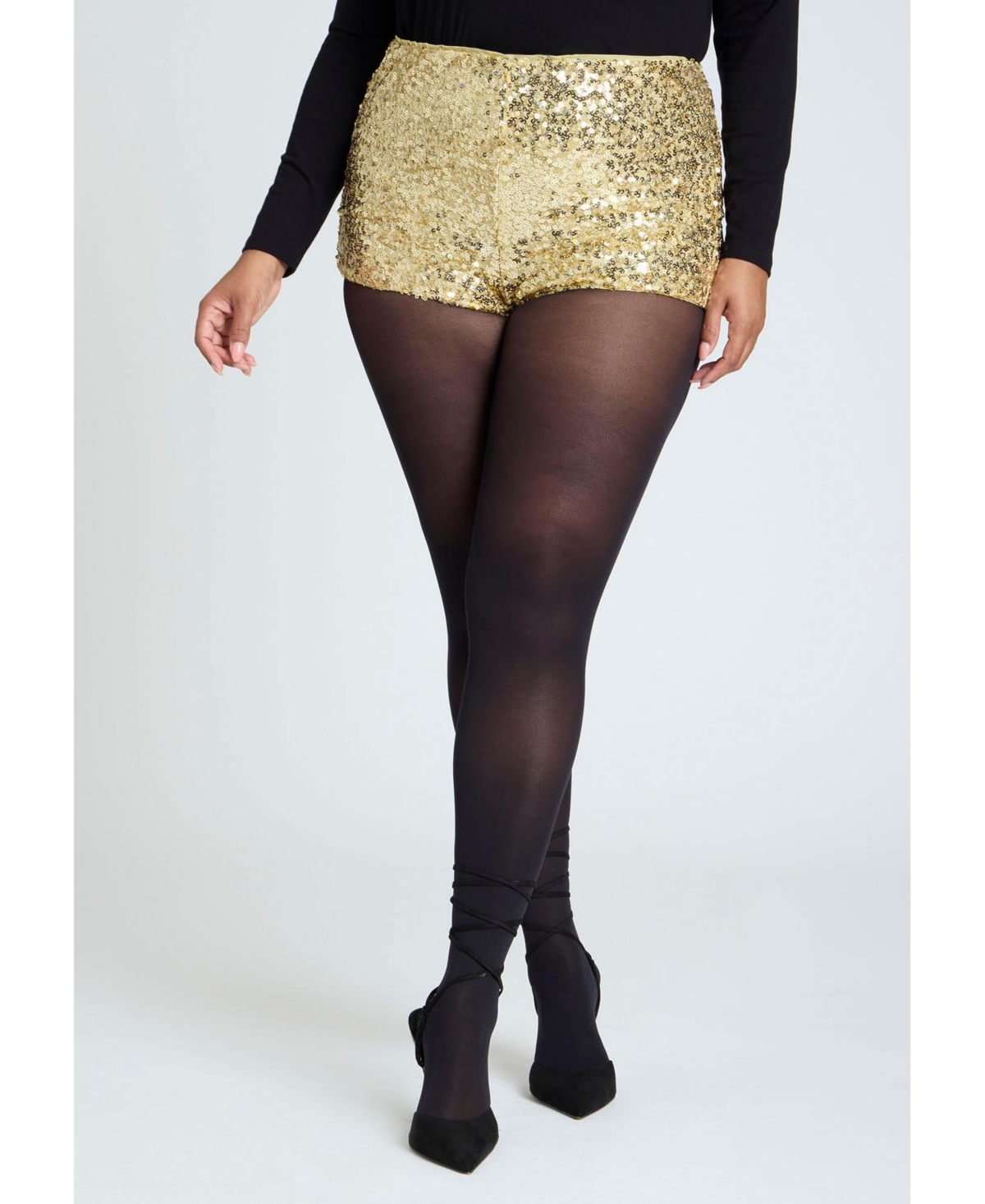 Click here for Eloquii Womens Plus Size Sequin Hot Short - Gold s... prices