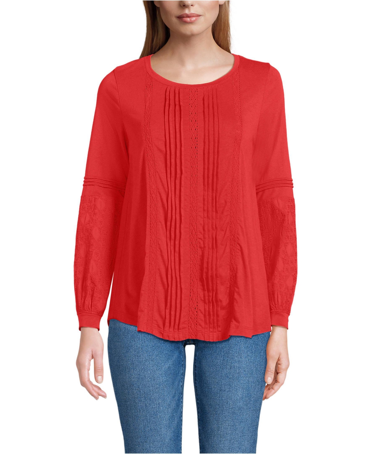 Click here for Lands End Womens Lightweight Jersey Lace Mix Long... prices