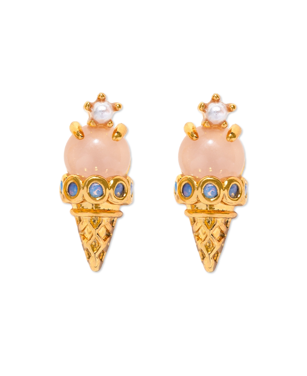 Click here for Girls Crew Crystal Gold Plated Ice Cream Shop Stud... prices