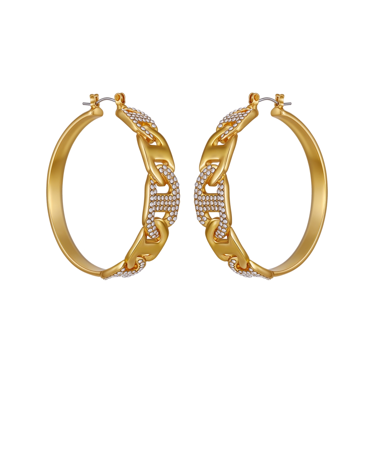 Click here for Guess Glass Stone Hoop Earrings (also in Silver To... prices