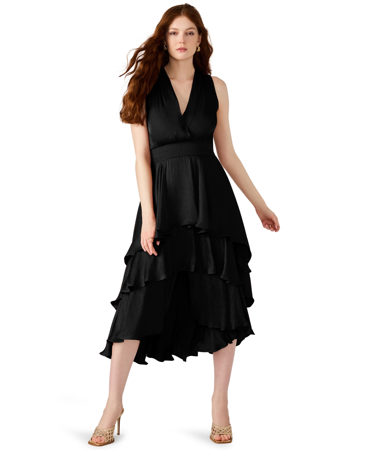 Click here for Steve Madden Womens Beiley Tiered Dress - Black prices