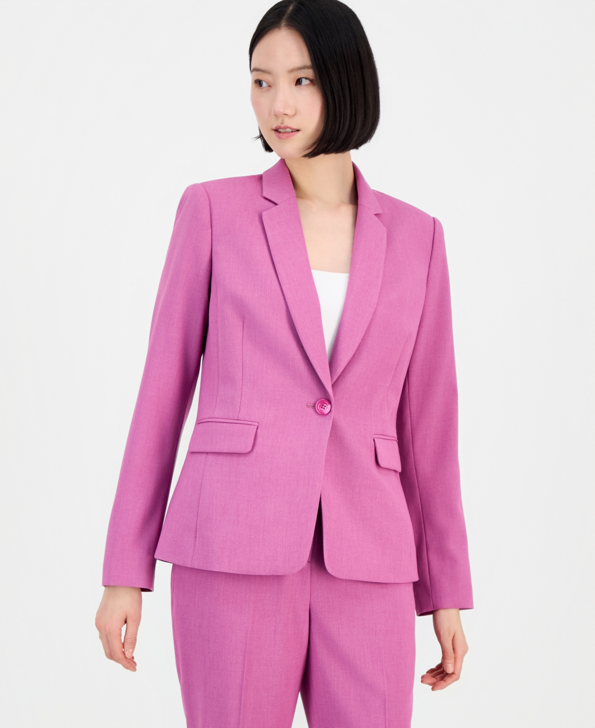 Click here for Tahari Asl Womens One-Button Blazer With Inner-Ela... prices