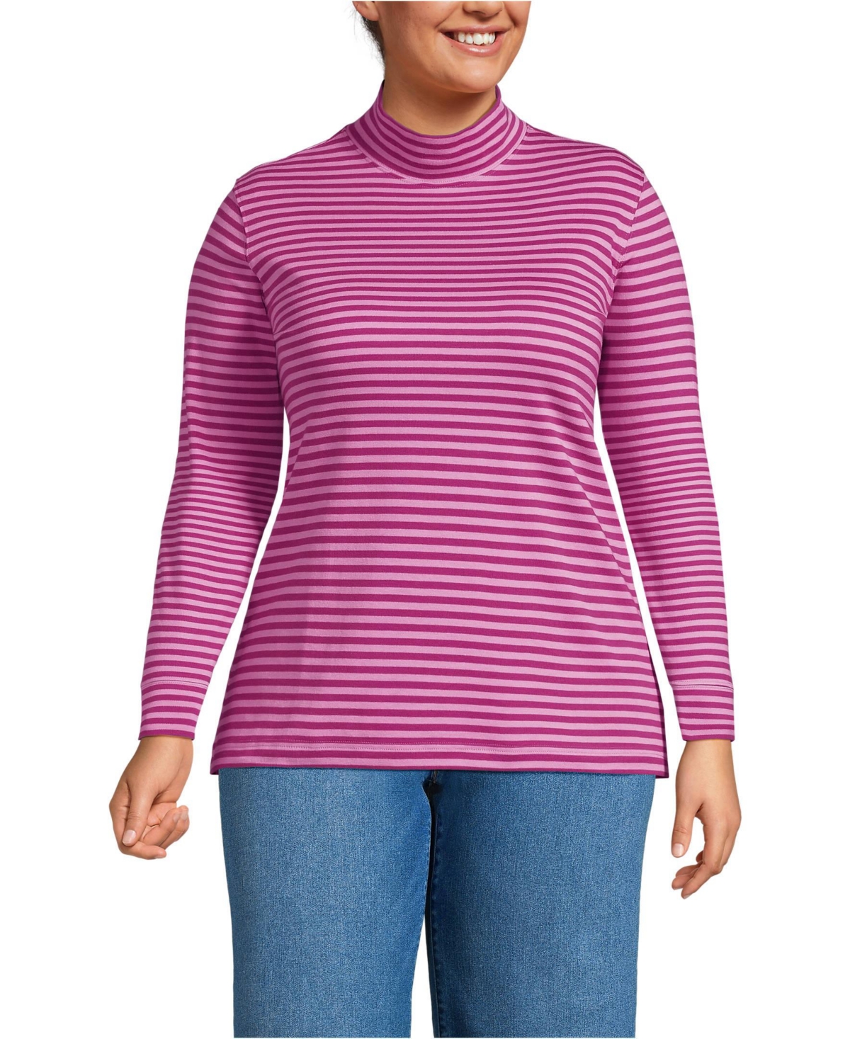 Click here for Lands End Plus Size Relaxed Cotton Long Sleeve Moc... prices