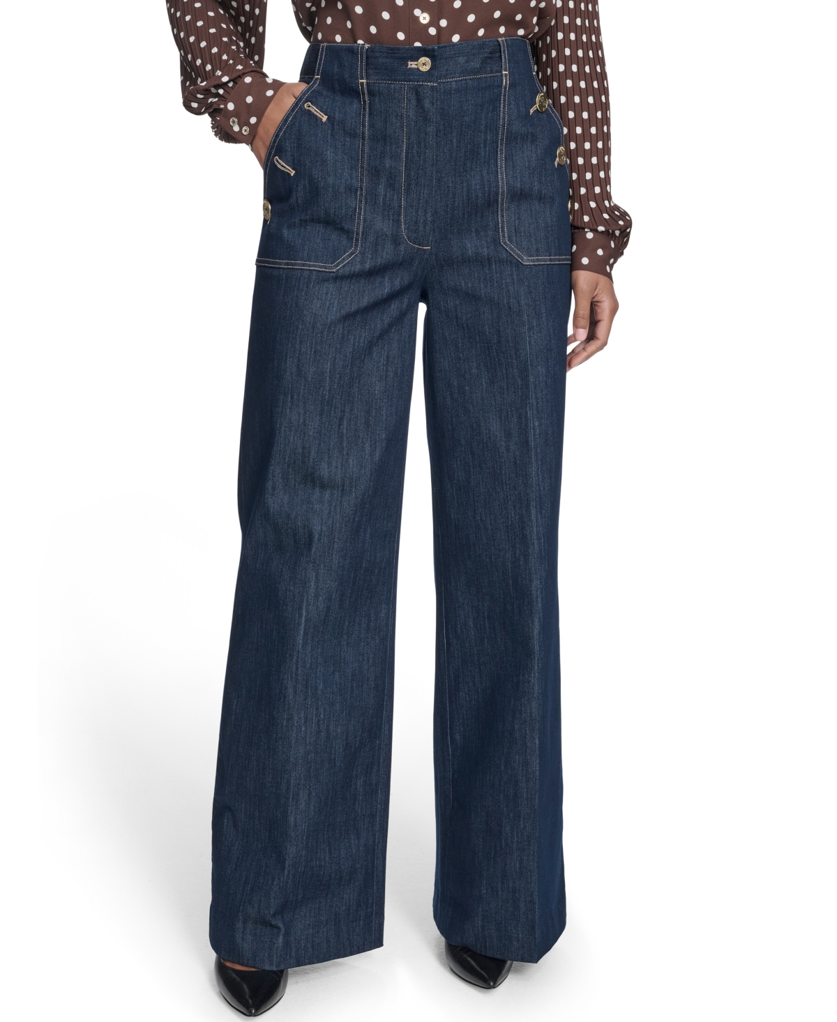 Click here for Tommy Hilfiger Womens High Rise Denim Sailor Pants... prices