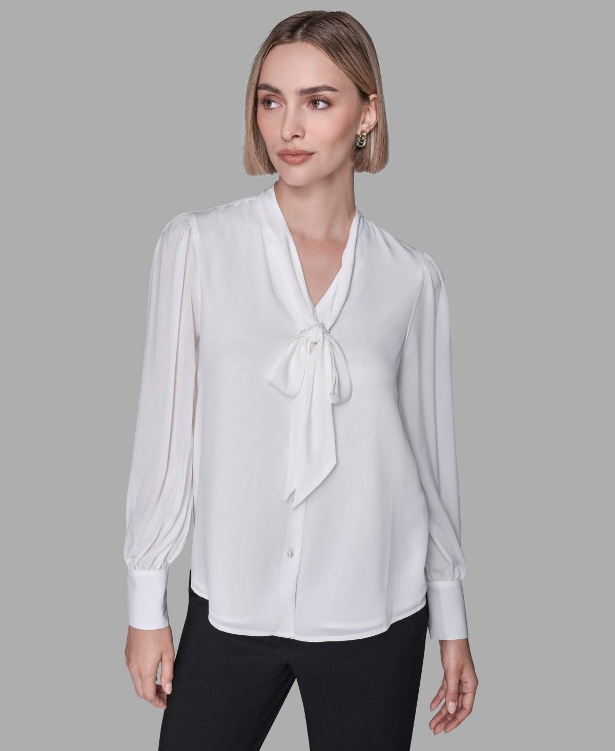 Click here for Karl Lagerfeld Paris Womens Long-Sleeve Top - Soft... prices