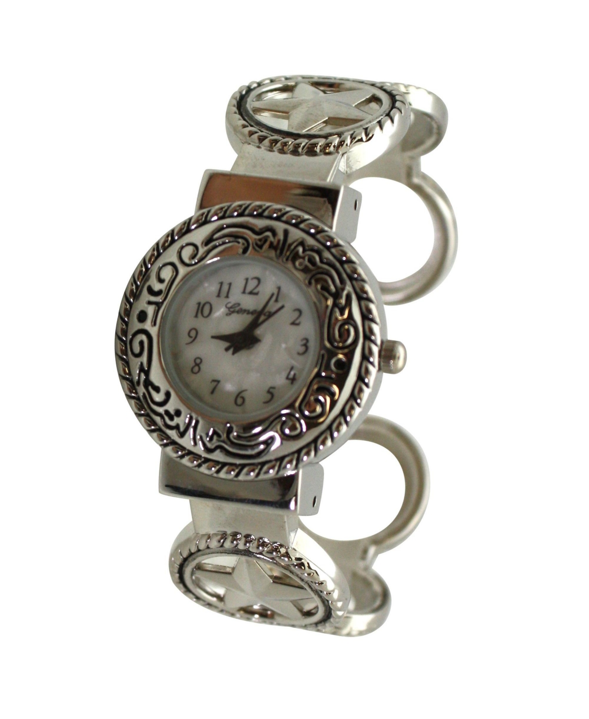 Click here for Olivia Pratt Silver Circles Shape Bangle Women Wat... prices