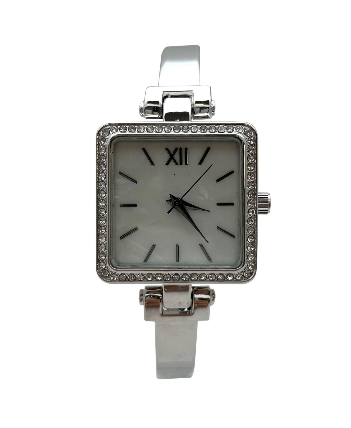 Click here for Olivia Pratt Silver Square Face Thin Rhinestone Be... prices