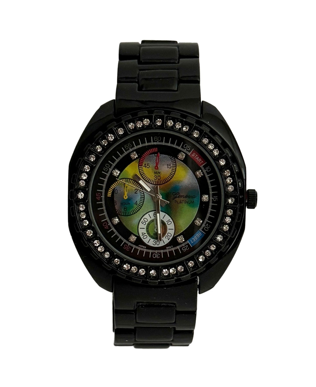 Click here for Olivia Pratt Black and Rhinestones Bezel Women Wat... prices