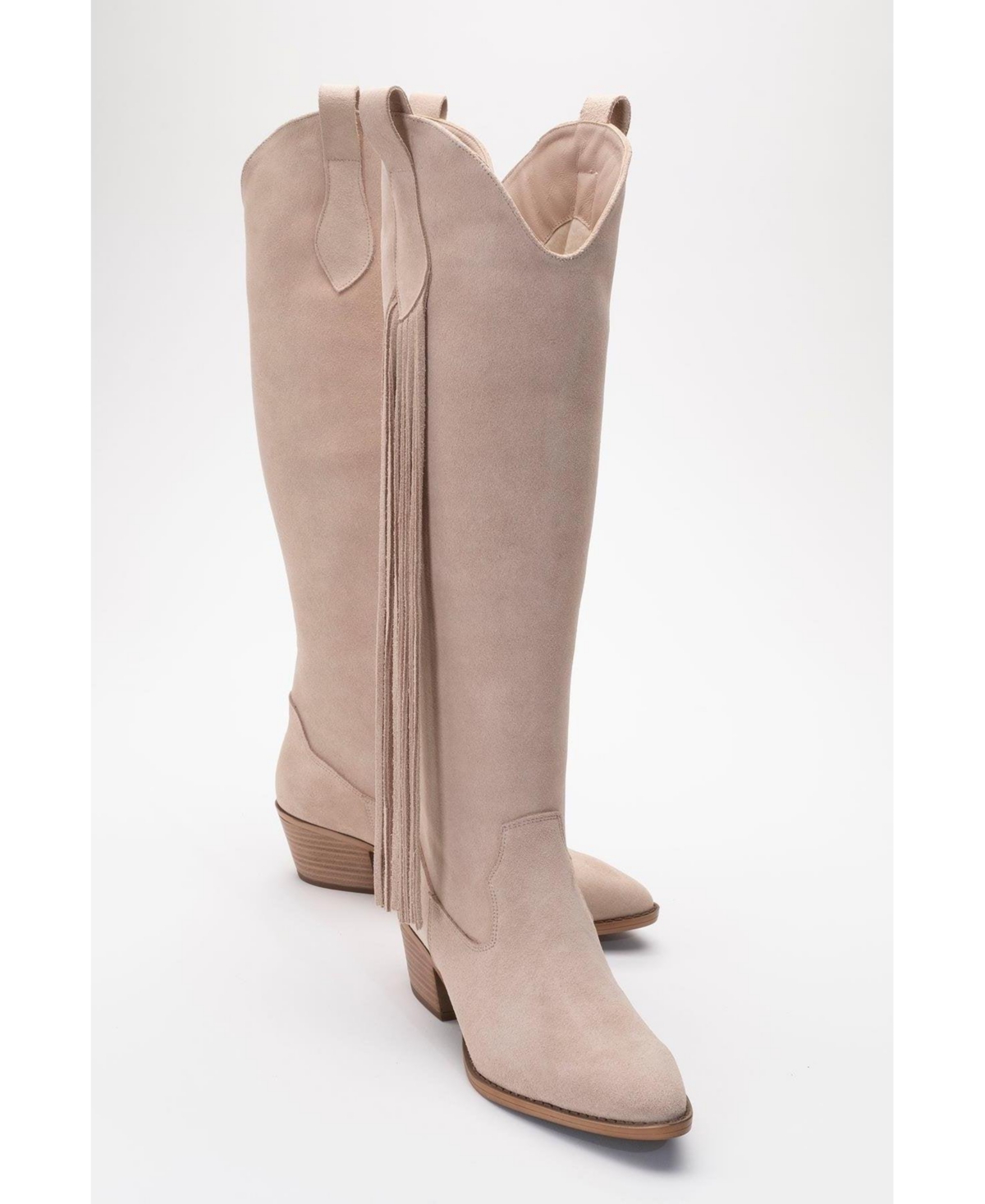 Click here for Forever & Always Shoes Rios Leather Fringe Knee Hi... prices