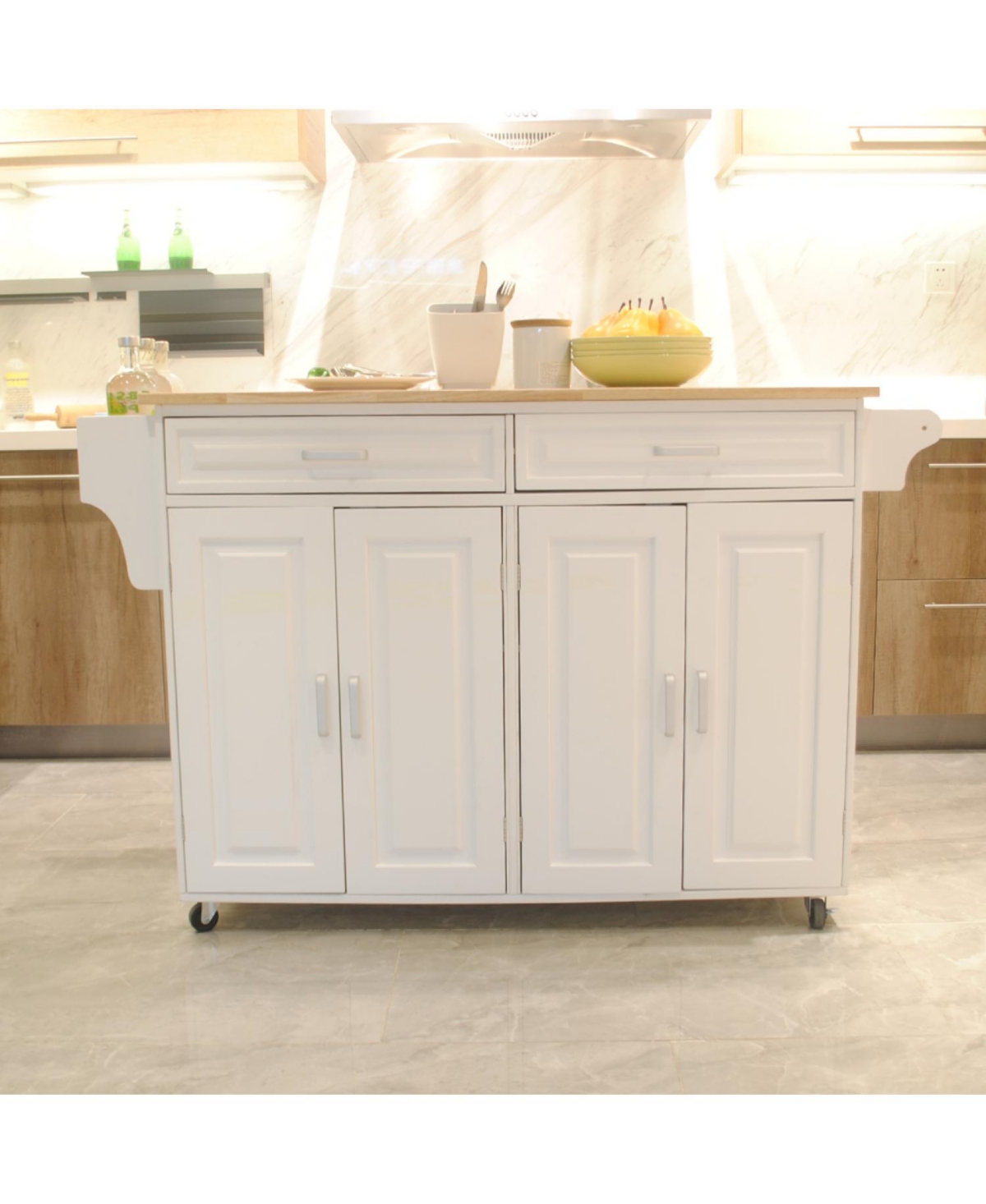 Click here for Streamdale Mobile Kitchen Island Cart - Rubberwood... prices