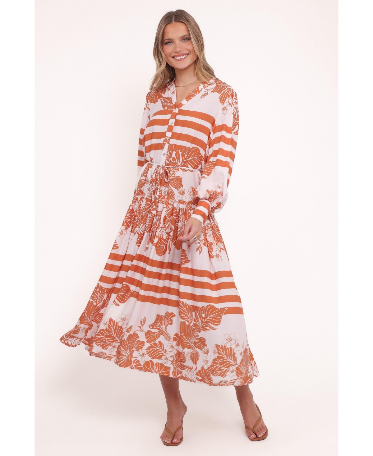 Click here for Petal and Pup Womens Jules Long Sleeve Dress - Whi... prices