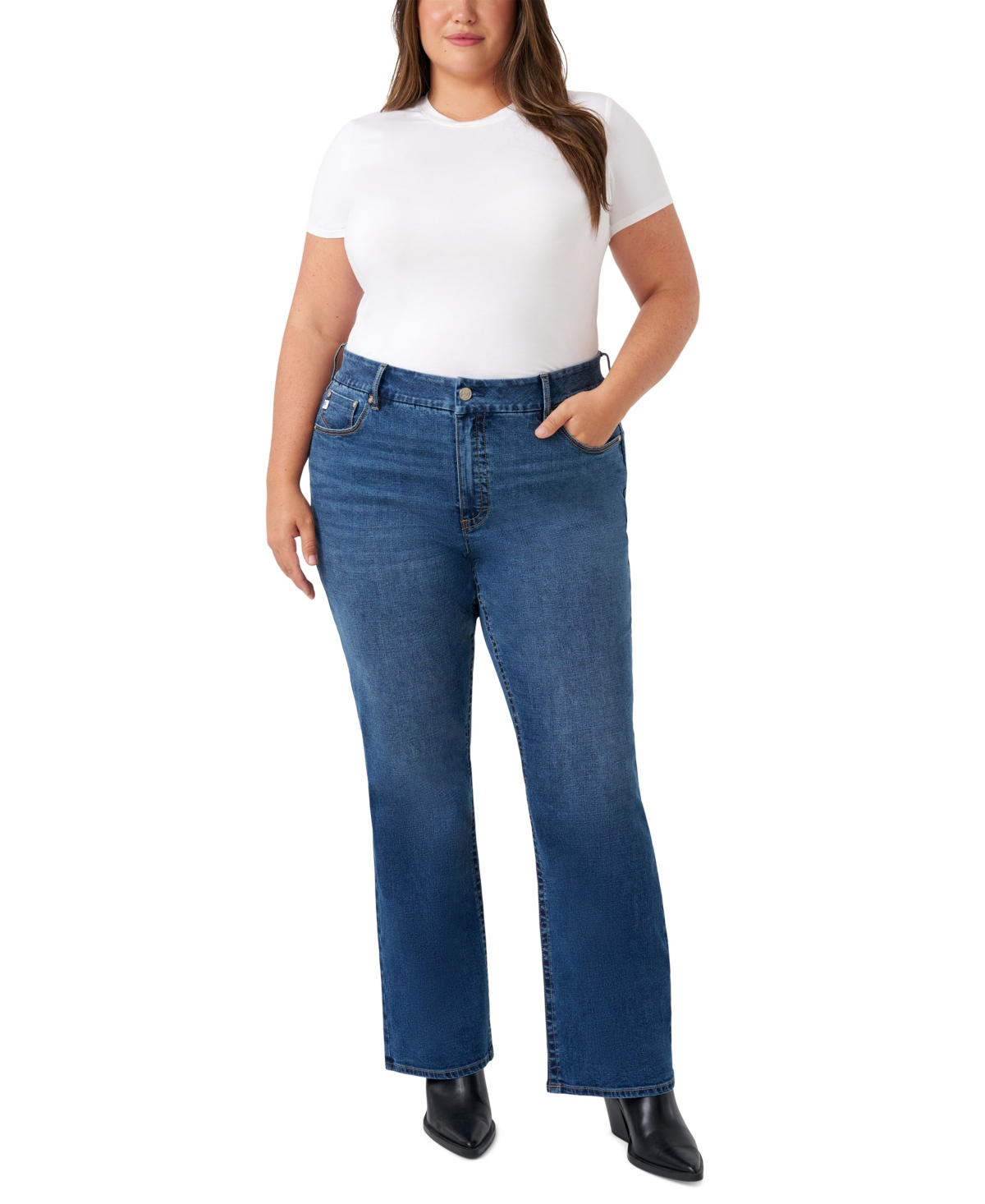 Click here for Seven7 Plus Size Tummy Less Bootcut Jeans - Lone W... prices