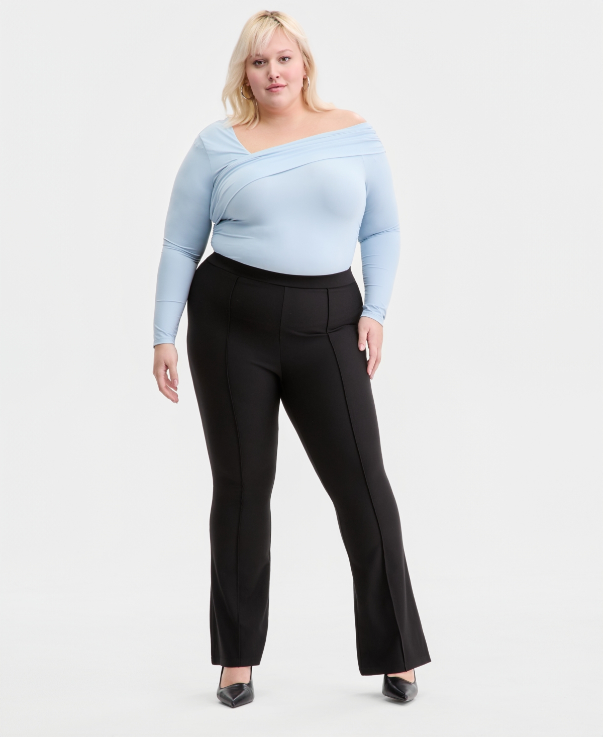 Click here for Bar Iii Trendy Plus Size Flare Pants  Macys Exclus... prices