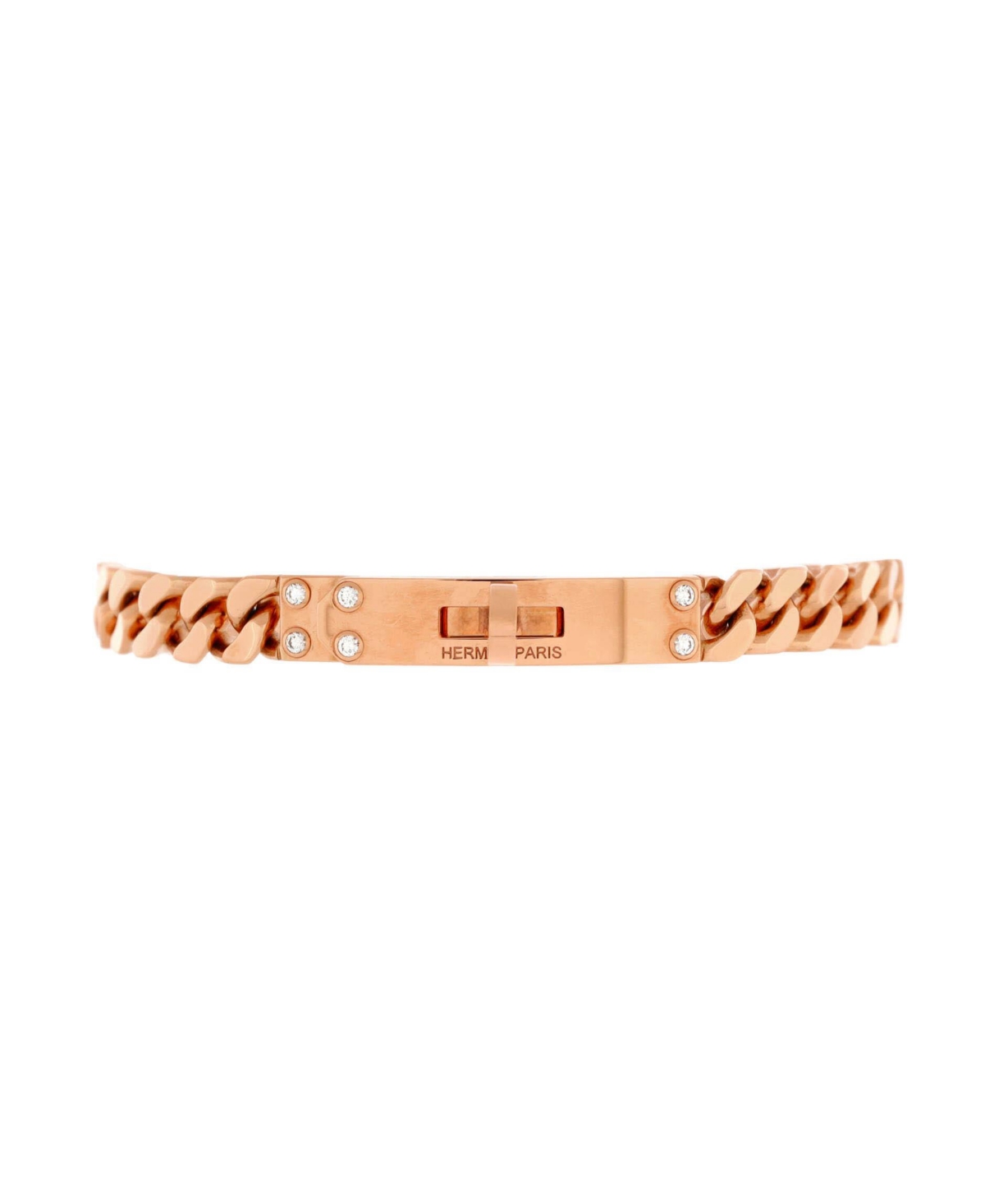 Click here for Pre-Owned Hermes Kelly Gourmette Bracelet - 18k ro... prices